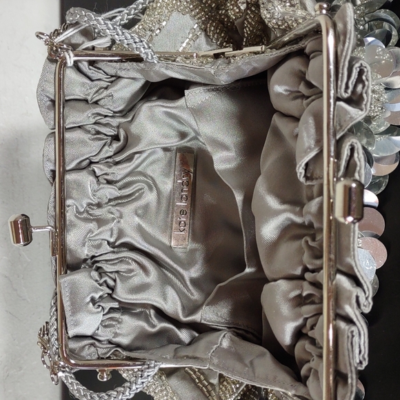 Kate Landry | Bags | Kate Landry Silver Grey Beaded Convertible Clutch ...